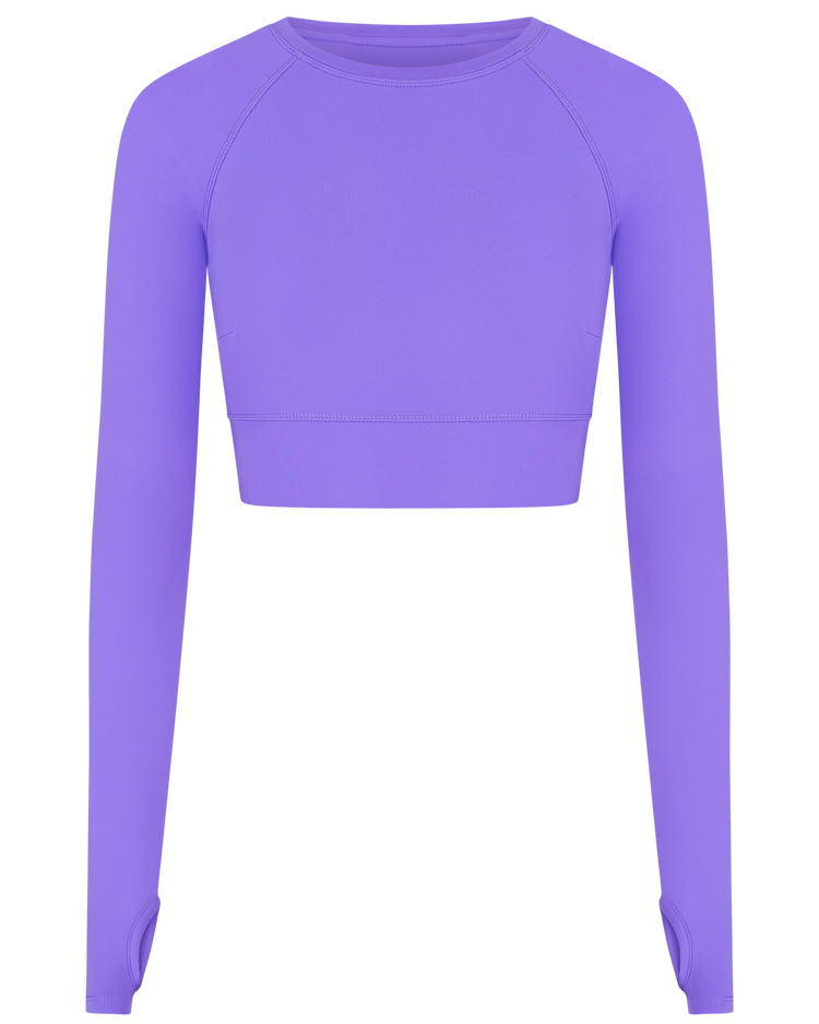 Ash Cropped Women's Rash Vest | Violet Sky | UPF 50+ | SHEILA